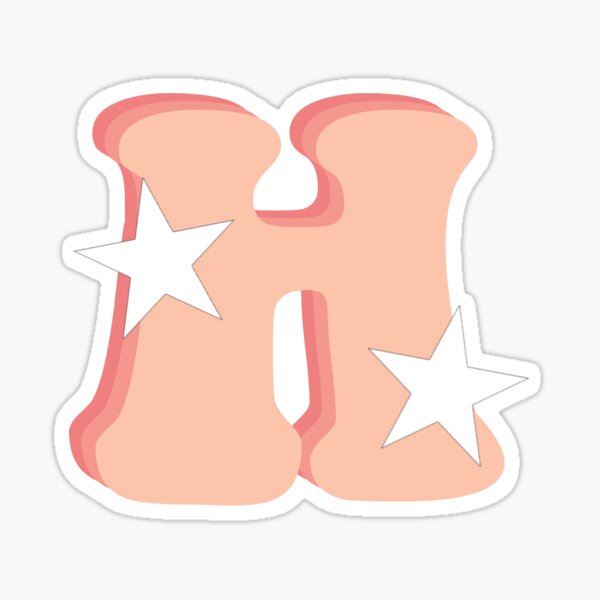 "Letter "H" Initial Pink Sticker" Sticker for Sale by stickerbysister ...