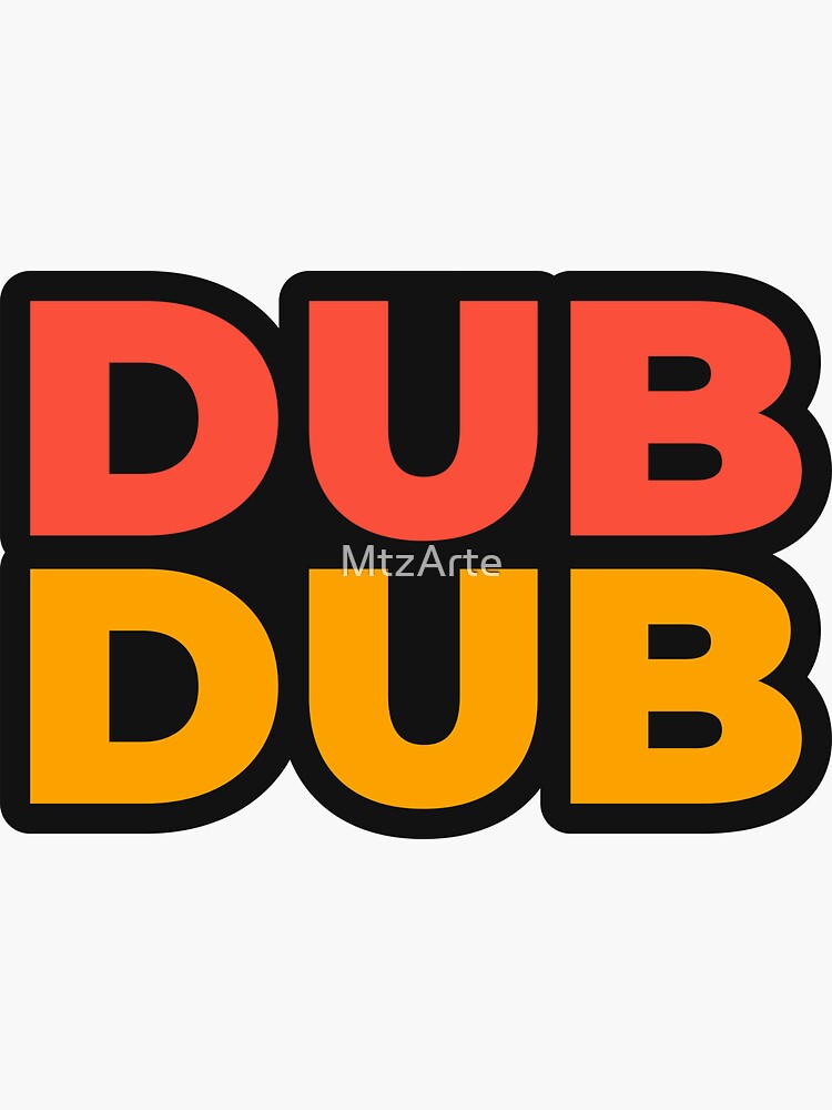 "Dub Dub Red/Orange Logo" Sticker for Sale by MtzArte | Redbubble