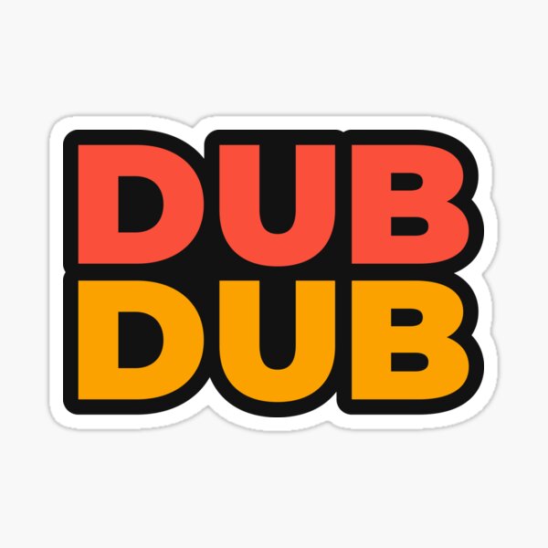 "Dub Dub Red/Orange Logo" Sticker for Sale by MtzArte | Redbubble