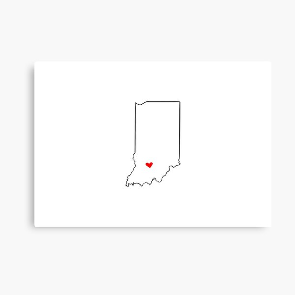 Indiana State Outline Wall Art | Redbubble