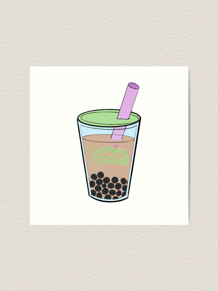 "Jasmine Dragon Boba Tea " Art Print by irenemcc-art | Redbubble