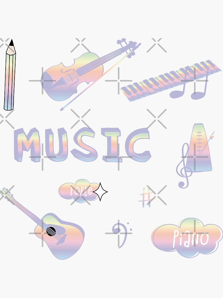 "Pastel Rainbow Music School Subject Sticker Pack" Sticker for Sale by ...