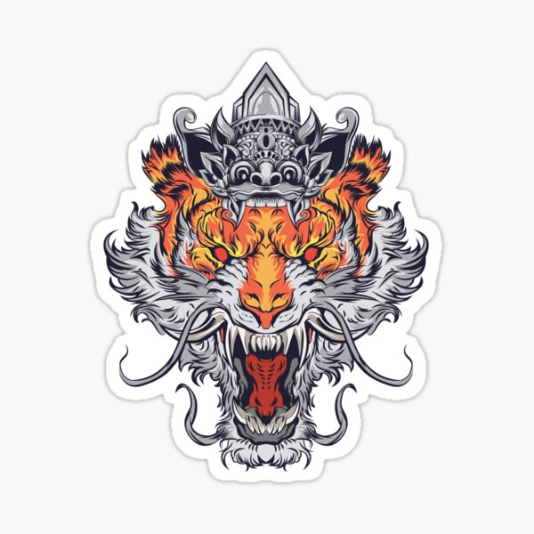 "tiger x barong" Sticker for Sale by faridsantoso | Redbubble