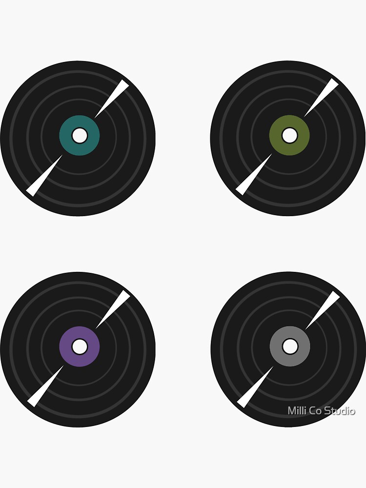 "Grunge Vinyl Records Set" Sticker for Sale by quirkyandkind | Redbubble