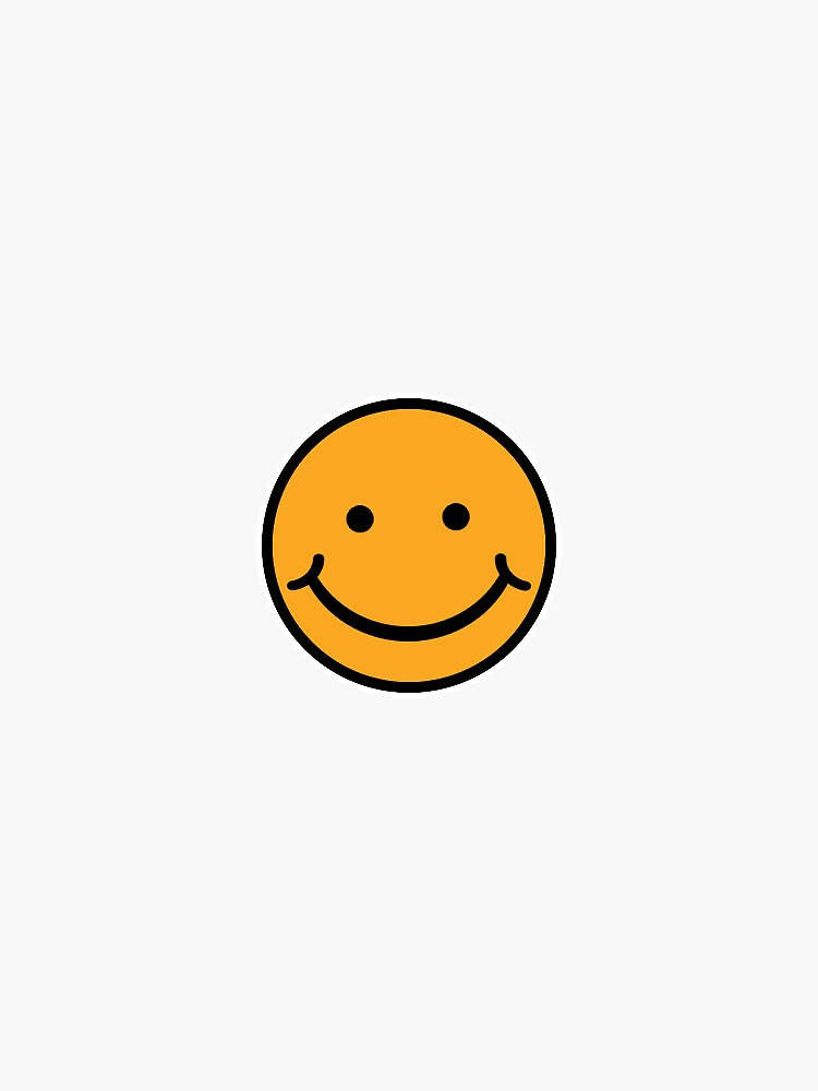 "orange smiley face " Sticker by briana--g | Redbubble