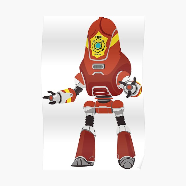 "PROTECTRON: FIREMAN" Poster for Sale by MDRMDRMDR | Redbubble