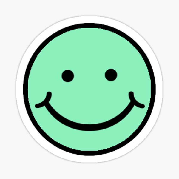 "green smiley face" Sticker by briana--g | Redbubble