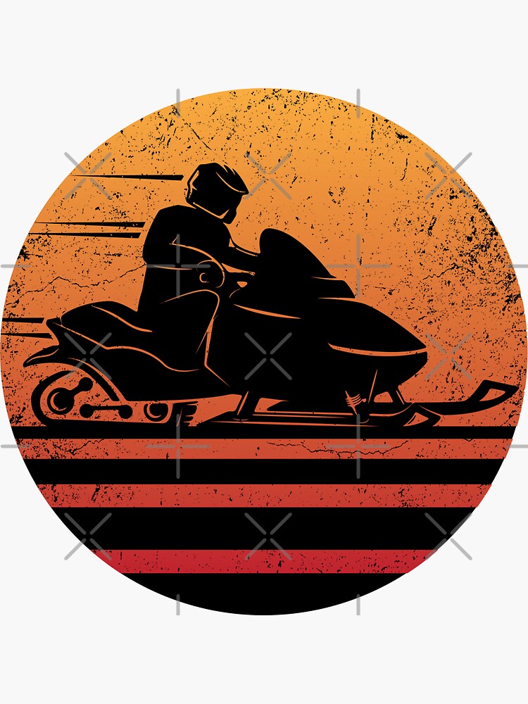 "Retro Vintage Snowmobile" Sticker for Sale by EstelleStar | Redbubble