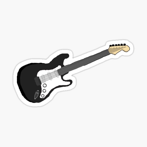 "black guitar" Sticker by brandydesigns | Redbubble