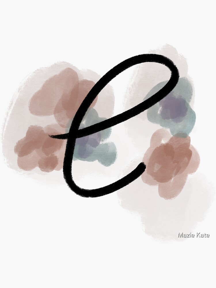 "Cursive Letter E" Sticker for Sale by a-mazie-ng | Redbubble