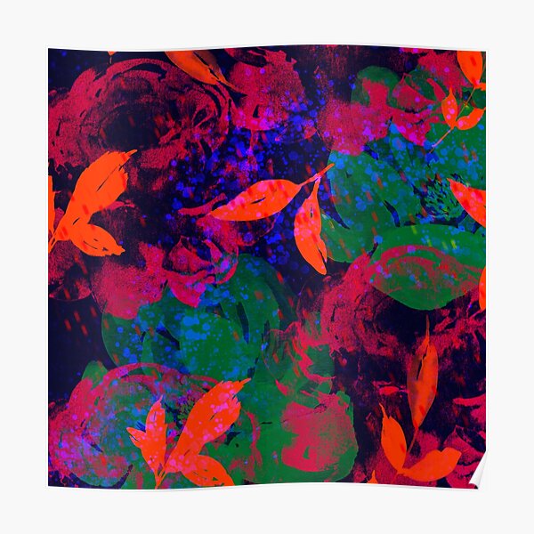 "Garden Print, Pastel Crayons Background. Alina Liss Design" Poster for ...