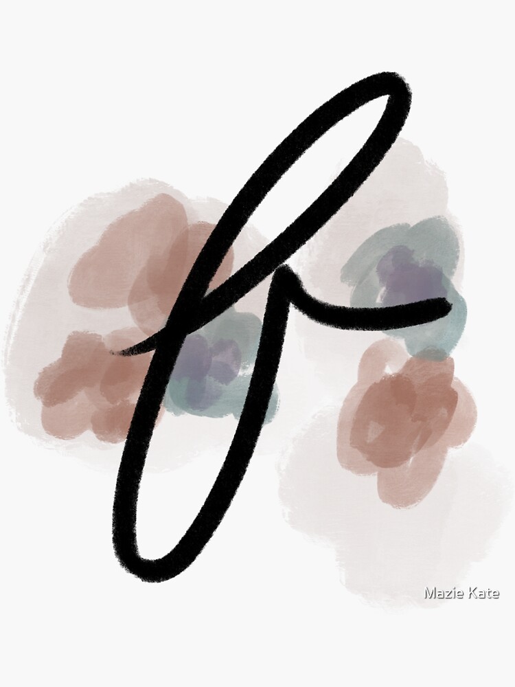 "Cursive Letter F" Sticker for Sale by a-mazie-ng | Redbubble