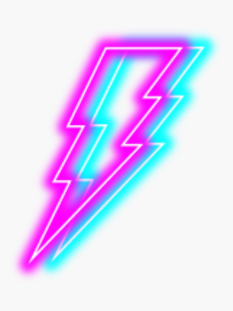 "Neon Lightning Bolt" Sticker by pmoro | Redbubble