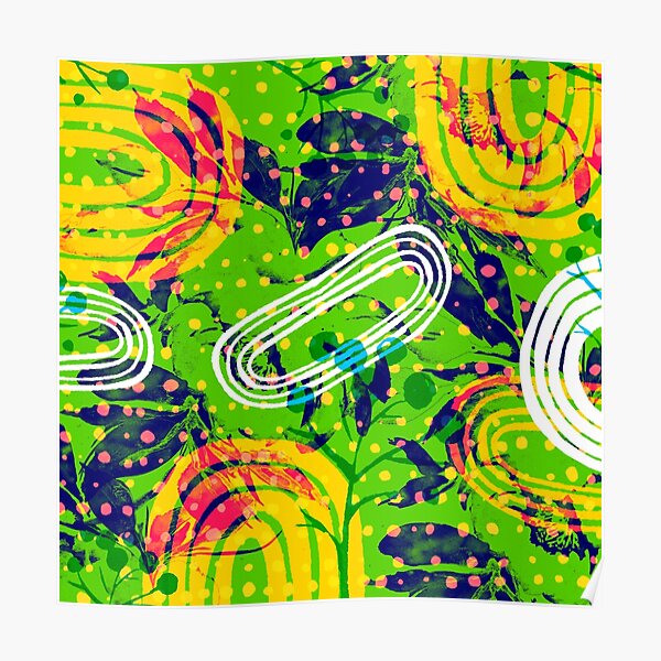 " Garden Print, Pastel Crayons Background. Alina Liss Design" Poster by ...