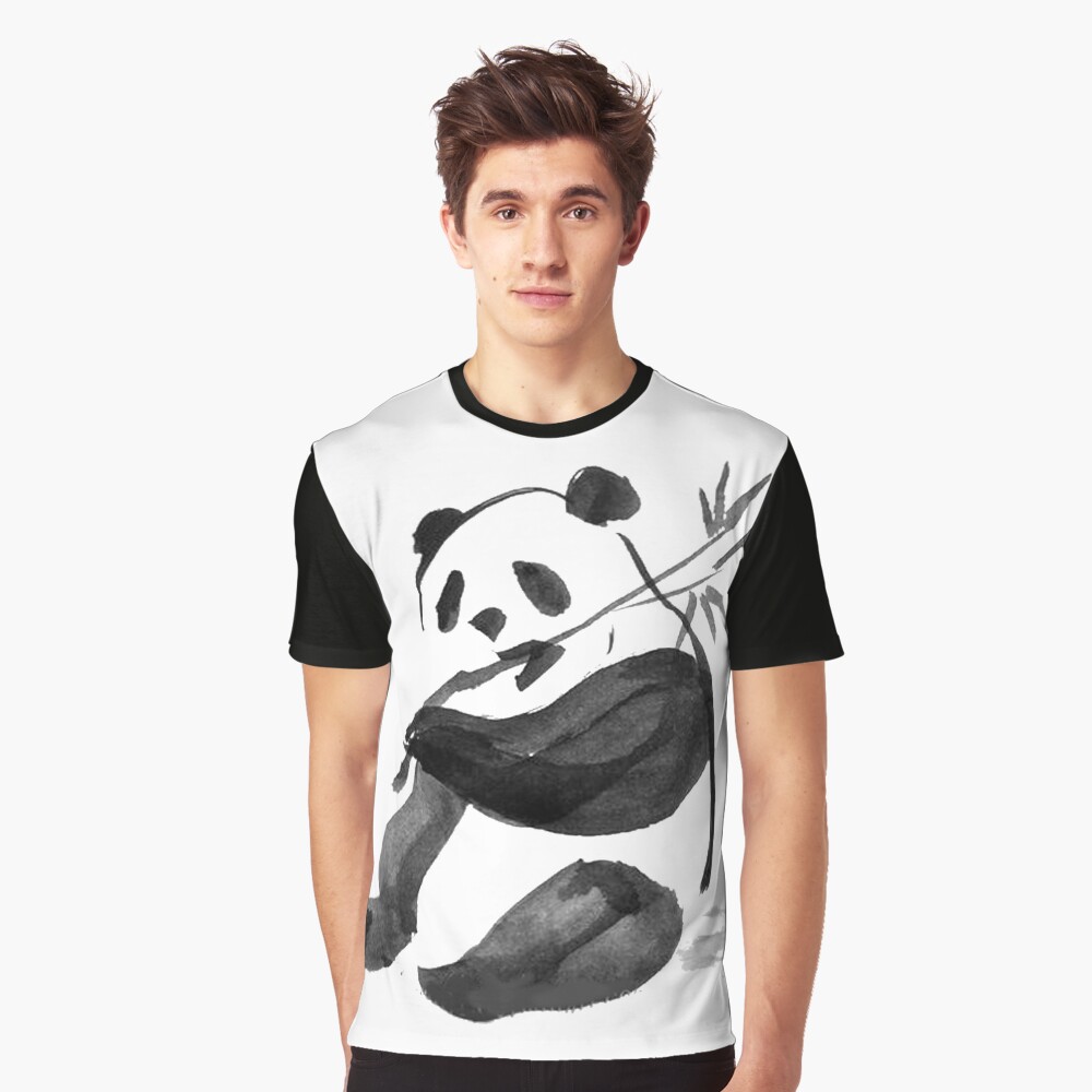 "Chinese ink painting - panda with bamboo - ink painting panda bear ...
