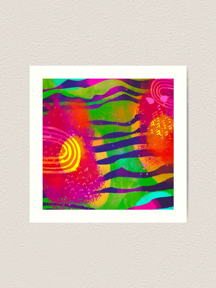 "Garden Print, Pastel Crayons Background. Alina Liss Design" Art Print ...