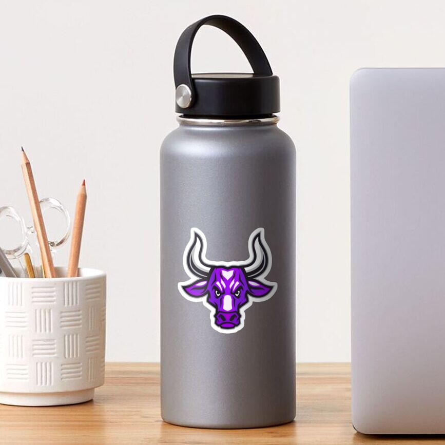 "Purple Cartoon Bull" Sticker by BigBubbleDesign | Redbubble