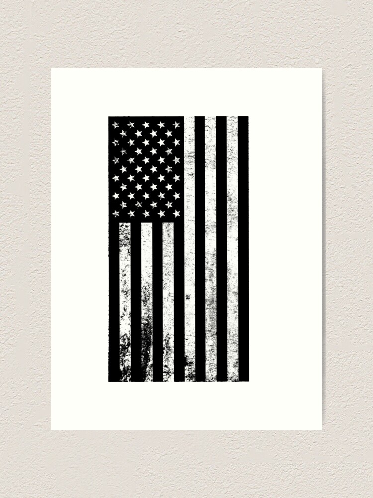 "Black Distressed American Flag" Art Print for Sale by ammar-ozbek ...
