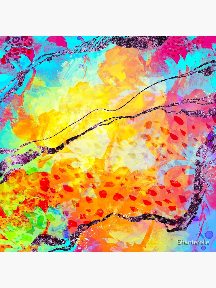 "Rainbow Print, Acrylic Crayons Background. Alina Liss Design" Poster ...