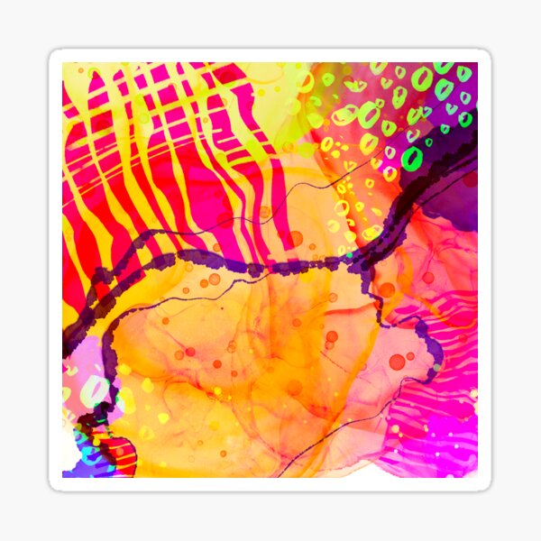 "Rainbow Print, Acrylic Crayons Background. Alina Liss Design" Sticker ...