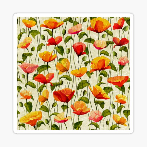 "Happy Poppy Flowers" Sticker for Sale by shchedrina | Redbubble
