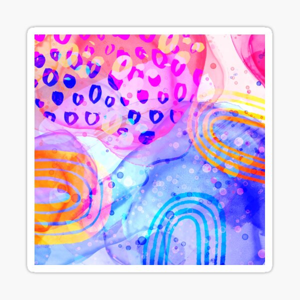 "Rainbow Print, Acrylic Crayons Background. Alina Liss Design" Sticker ...