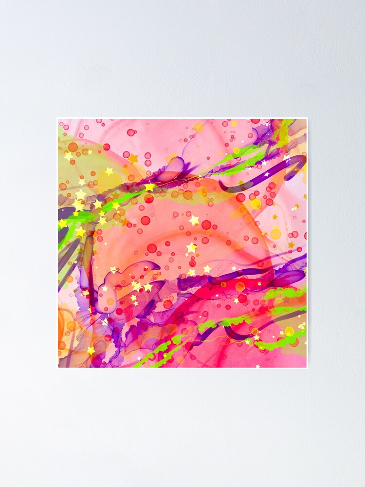 "Rainbow Print, Acrylic Crayons Background. Alina Liss Design" Poster ...