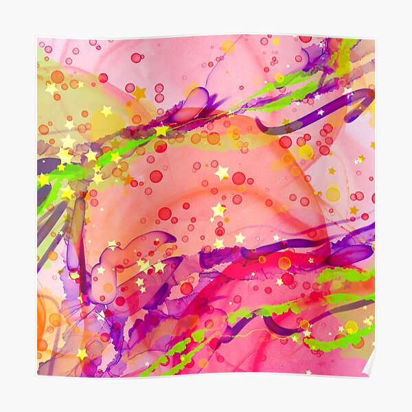 "Rainbow Print, Acrylic Crayons Background. Alina Liss Design" Poster ...