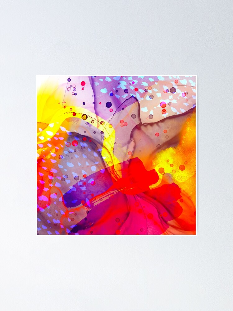 "Rainbow Print, Acrylic Crayons Background. Alina Liss Design" Poster ...