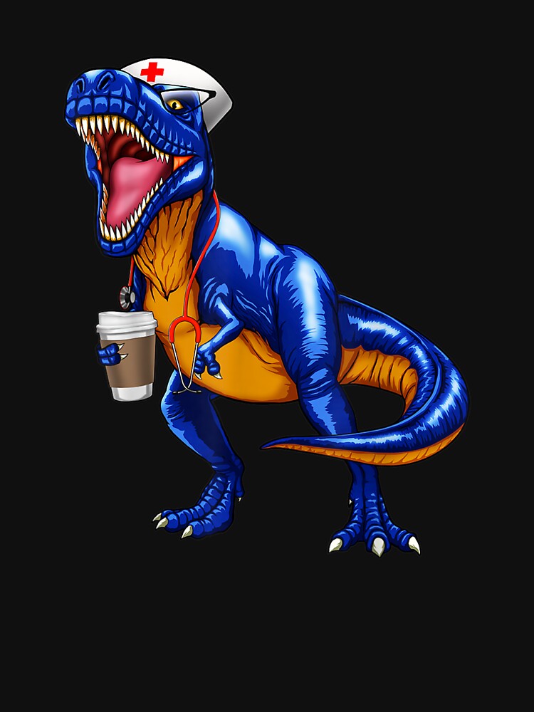 "Nursesaurus T rex Coffee Nurse Saurus Dinosaur Gif" T-shirt by ...