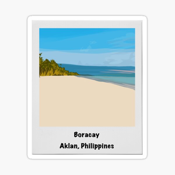 "Polaroid White Sand Boracay Beach" Sticker by avejane | Redbubble