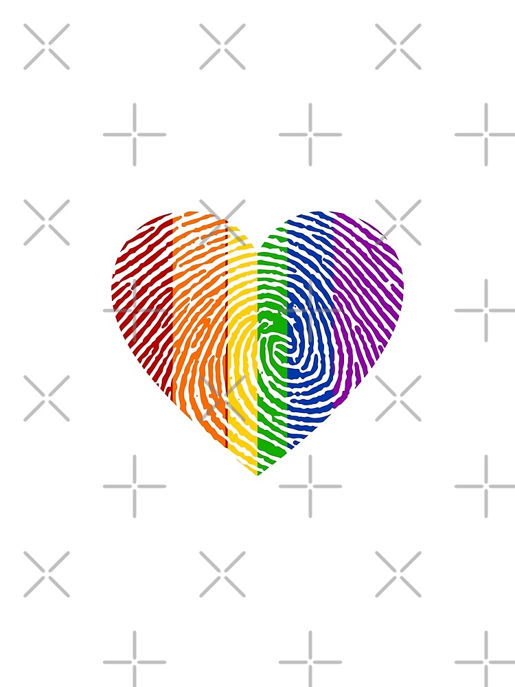 Gay Pride Fingerprint Heart Canvas Print For Sale By Jennyformica