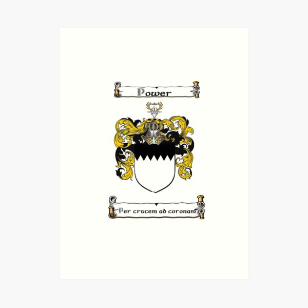 "Power Family Crest and Motto" Art Print for Sale by Hibernia29 | Redbubble
