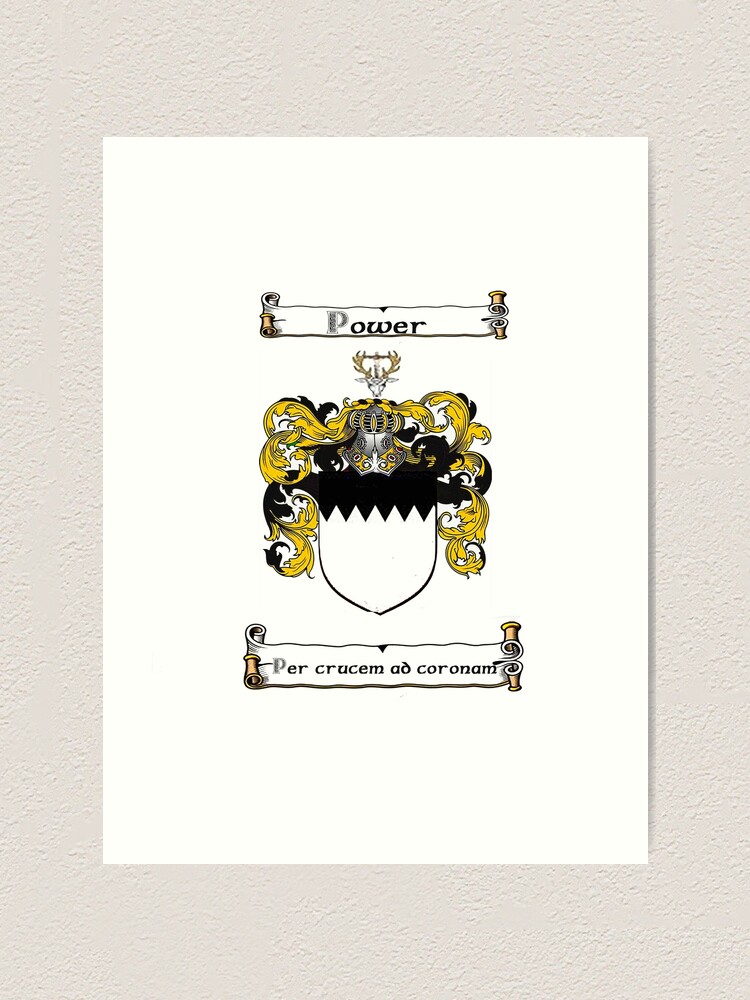 "Power Family Crest and Motto" Art Print for Sale by Hibernia29 | Redbubble