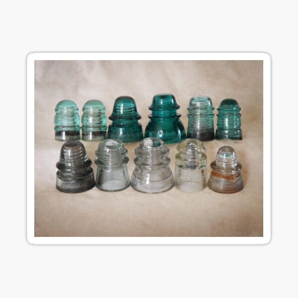 "Vintage Glass Insulators " Sticker for Sale by perkinsdesigns | Redbubble