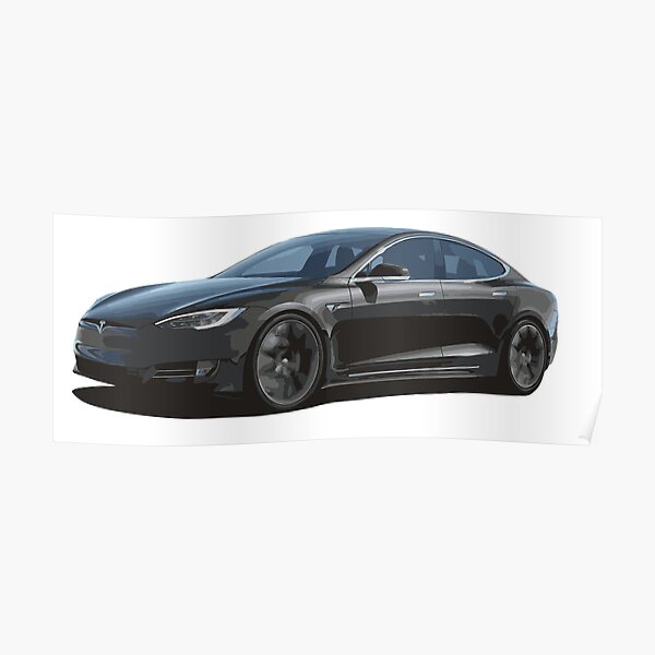 "tesla model s art" Poster by --Andrii-- | Redbubble
