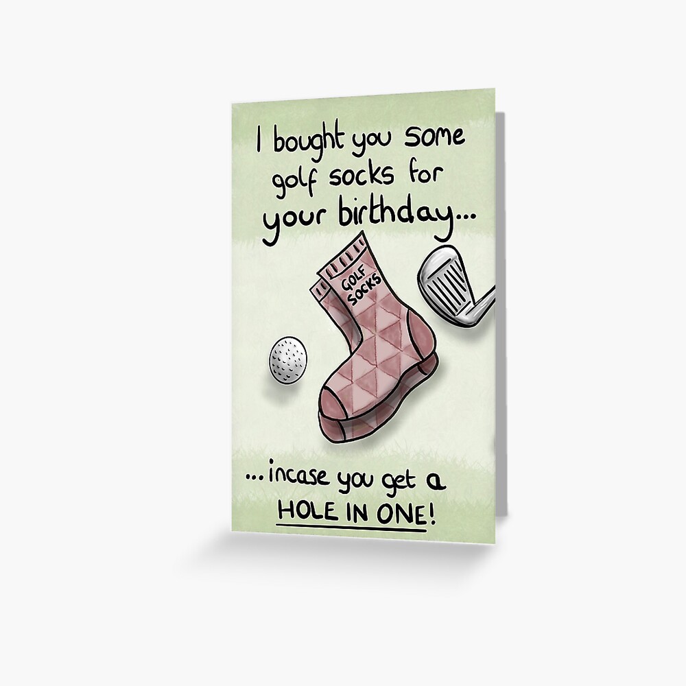 "Golf sock birthday card" Greeting Card for Sale by Pics-squiggles ...