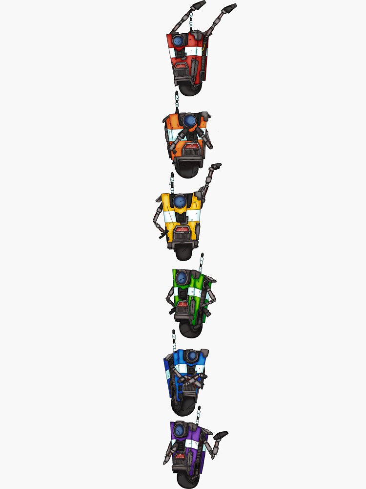 "Borderlands Claptrap Rainbow - Vertical" Sticker for Sale by ...