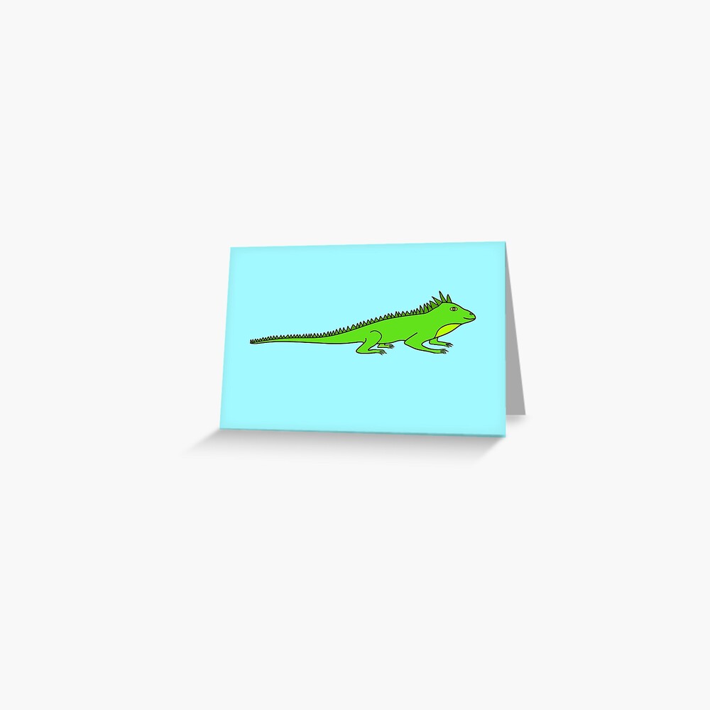 "Green Spiky Lizard" Greeting Card by jentiger | Redbubble