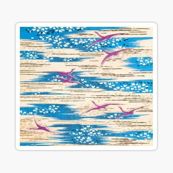 "Purple Wild Geese Flying in the Sky Abstract Wild Birds and Floral ...