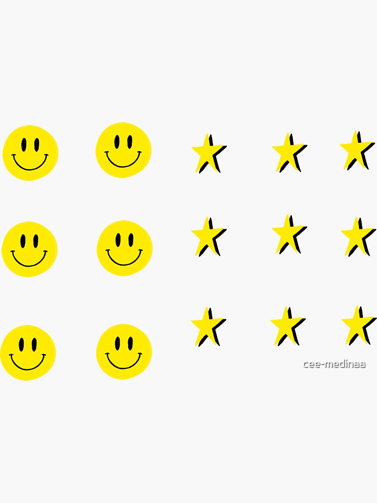 "stars and smileys sticker pack" Sticker for Sale by cee-medinaa ...