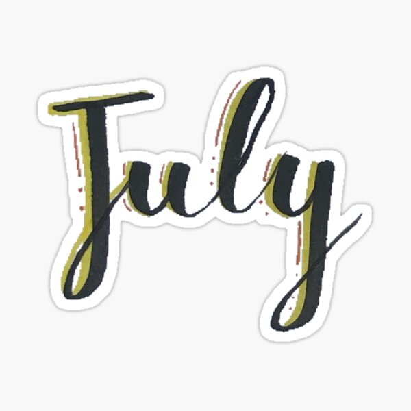 "July calligraphy bullet journal sticker" Sticker for Sale by frankiem4 ...