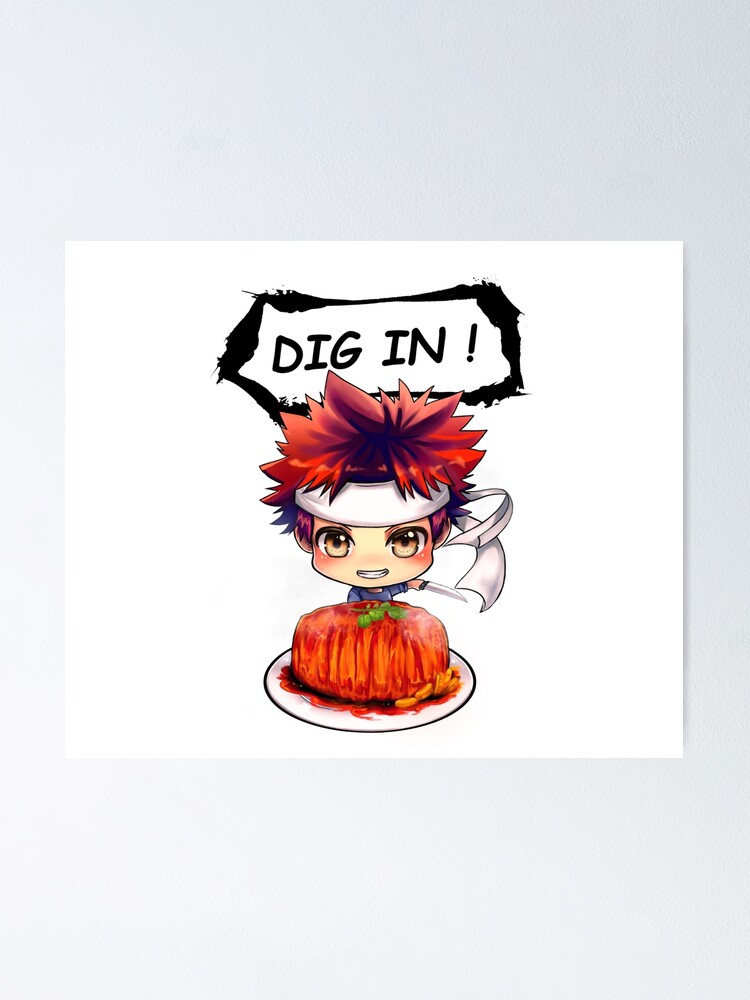 "Food Wars - Chibi Soma with Gotcha Pork" Poster by Kataku-Clothing ...