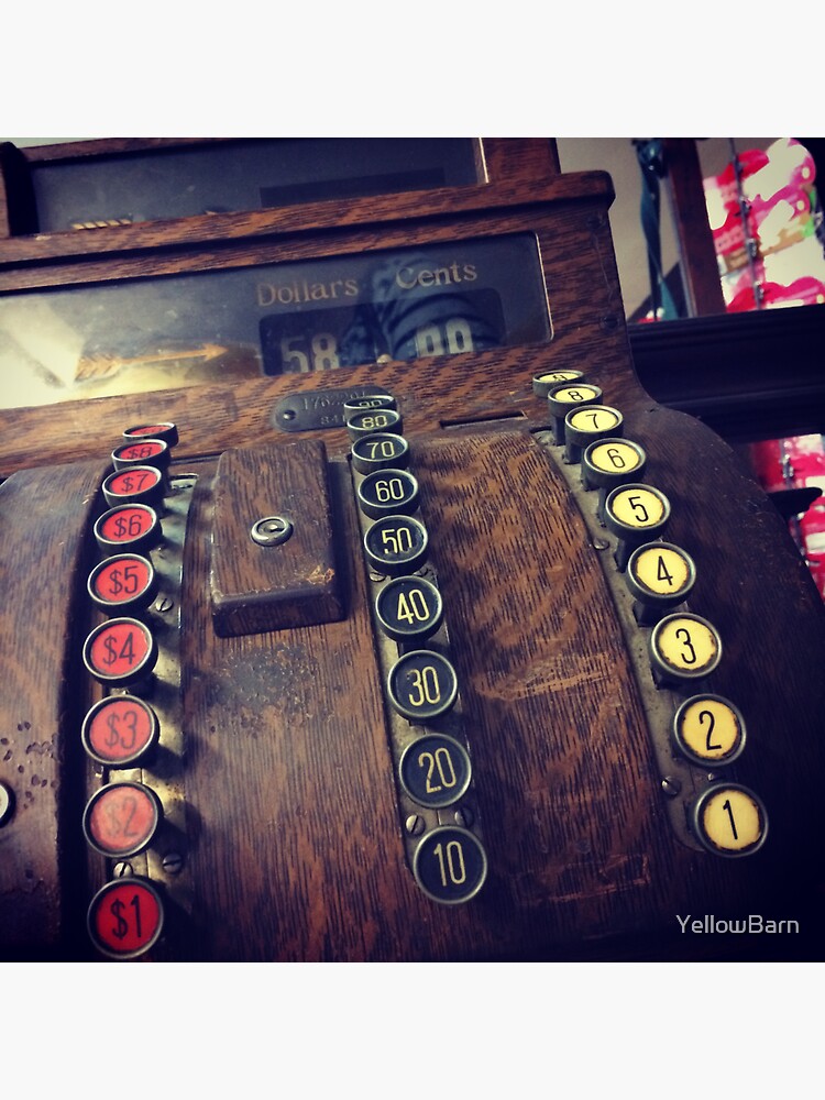 "Vintage Cash Register " Sticker for Sale by YellowBarn | Redbubble