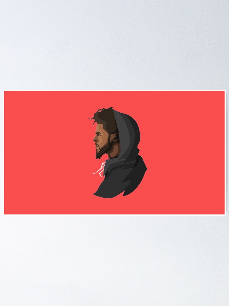 "J. Cole Side Drawing art" Poster by varezmarques | Redbubble