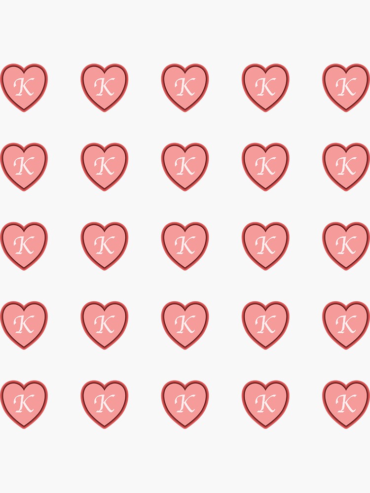 "Heart Monogram Letter K Pack" Sticker for Sale by TheMonogramShop ...