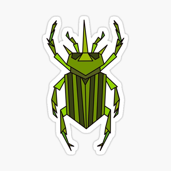 "Shades of Green Geometric Beetle" Sticker for Sale by Catalyst46 ...