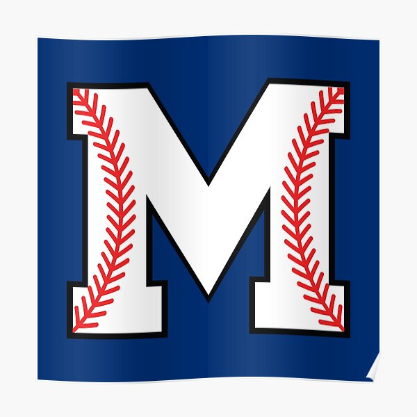 "Baseball Letter M - Sports Monogram Alphabet" Poster for Sale by ...