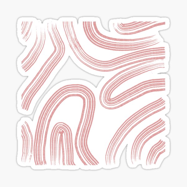 "Pink line drawing" Sticker by carlscreative | Redbubble