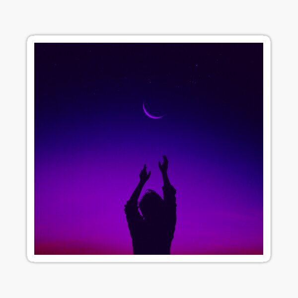 "Purple Moon" Sticker for Sale by shyphex | Redbubble